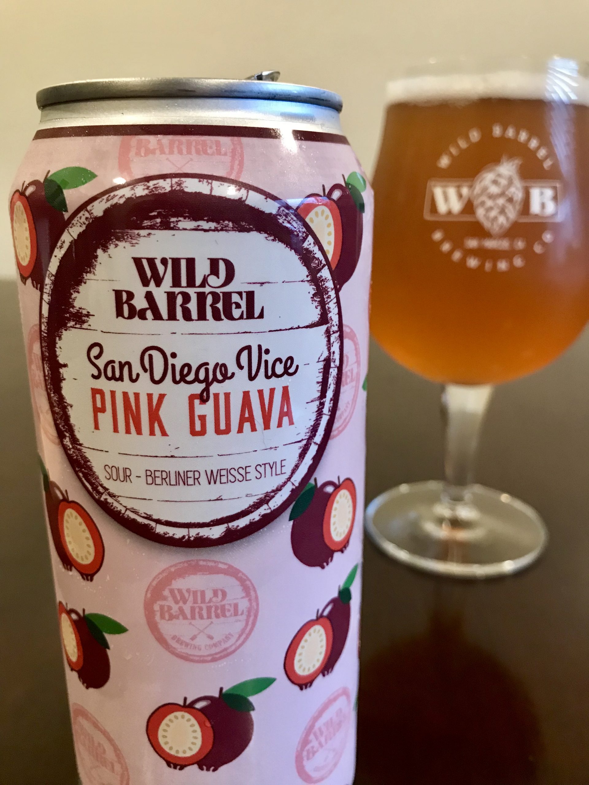 Wild Barrel Brewing San Diego Vice With Pink Guava Beer Review - BeerAlien
